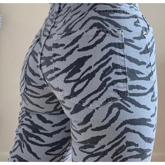 Reformation | Pants & Jumpsuits | Reformation Julia Cigarette Blue Zebra Print Jean | Poshmark